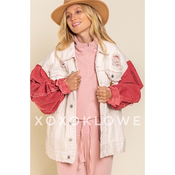 POL | Jackets & Coats | Pol Two Tone Star Patch Denim Jacket Oversized ...